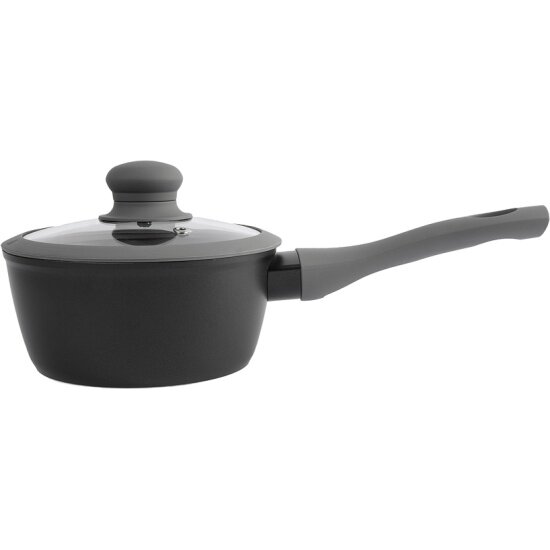 Ковш Anna Lafarg Robust 16 см, 1.3 л, с крышкой, алюминий, серо-черный (ANLAF-CNA1025-4)