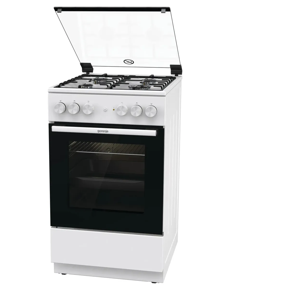 Плита Gorenje GK5A21WH комбинированная, 4 конфорки, цвет белый