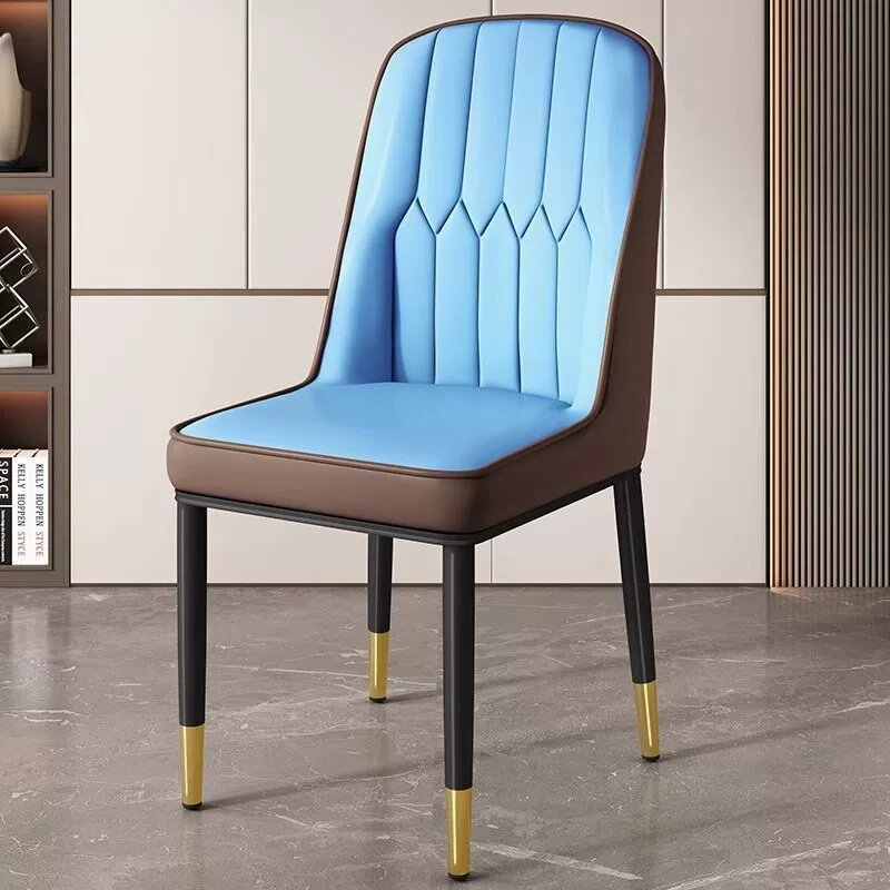 Стул, обивка нубук, каркас металл, цвет велюр Тенерифе, Дасти Блю-Металл, чёрный, 1 шт