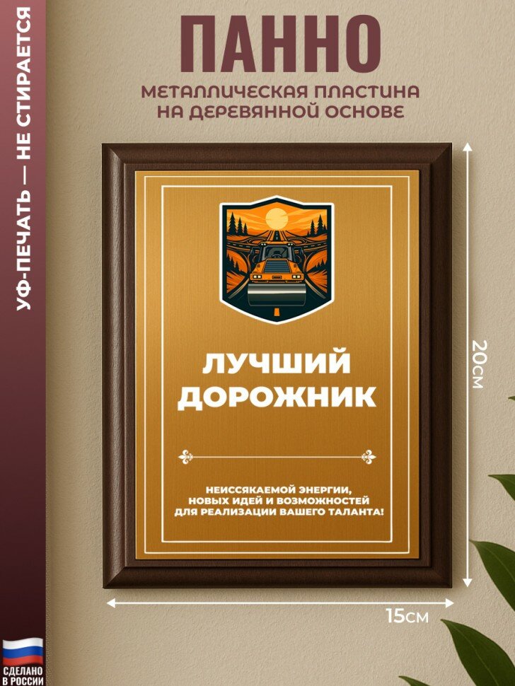 Настенный диплом "лучший дорожник"