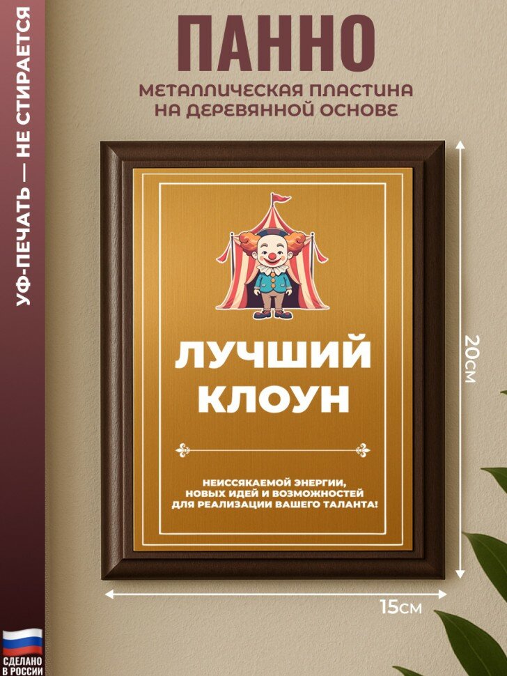 Настенный диплом "лучший клоун"