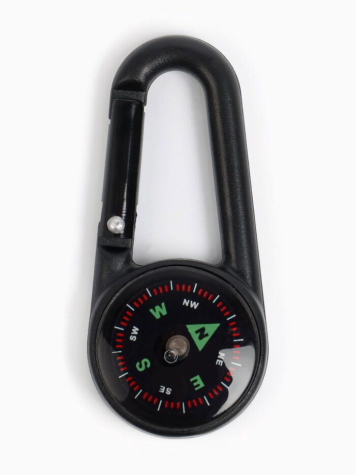 Компас Maclay 2603, с карабином, d=3 см, микс