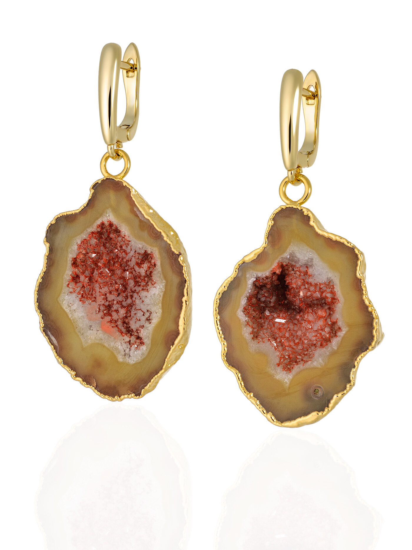 Серьги с подвесками, агат