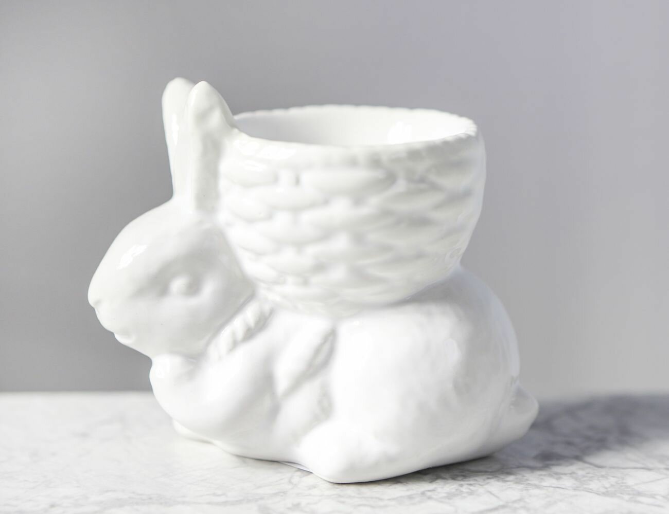 Подставка для яйца белый кролик хвитти, керамика, 8х7 см, Koopman International ALX119200-1