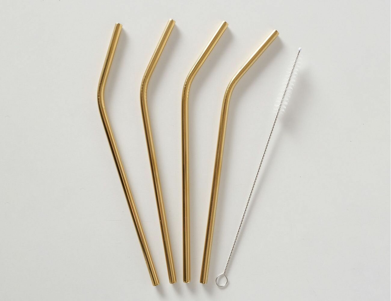 Набор трубочек для коктейлей строу, металл, 4 трубочки и 1 ёршик, 21.5 см, Boltze 2051378