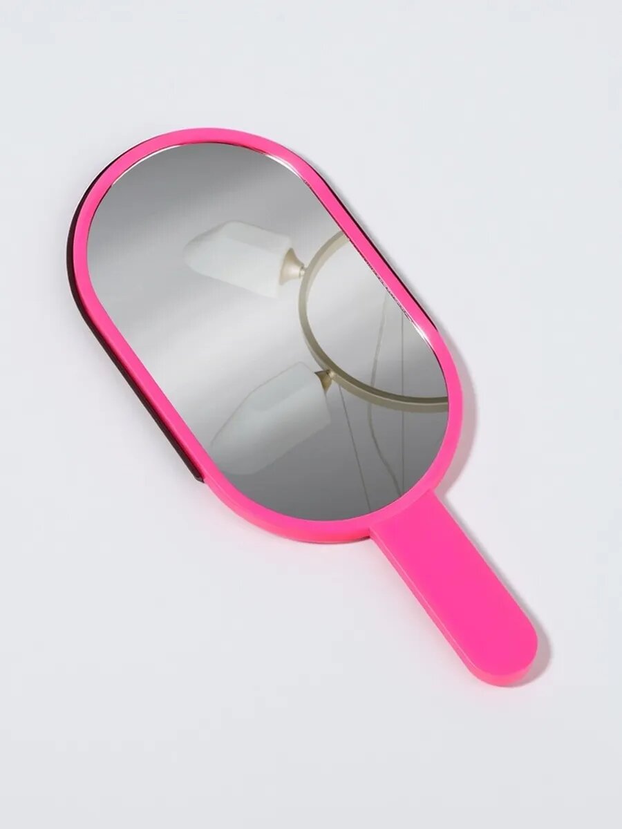 Зеркало с ручкой (1) б/увел 6,7*12/7,8*18см мороженое пласти