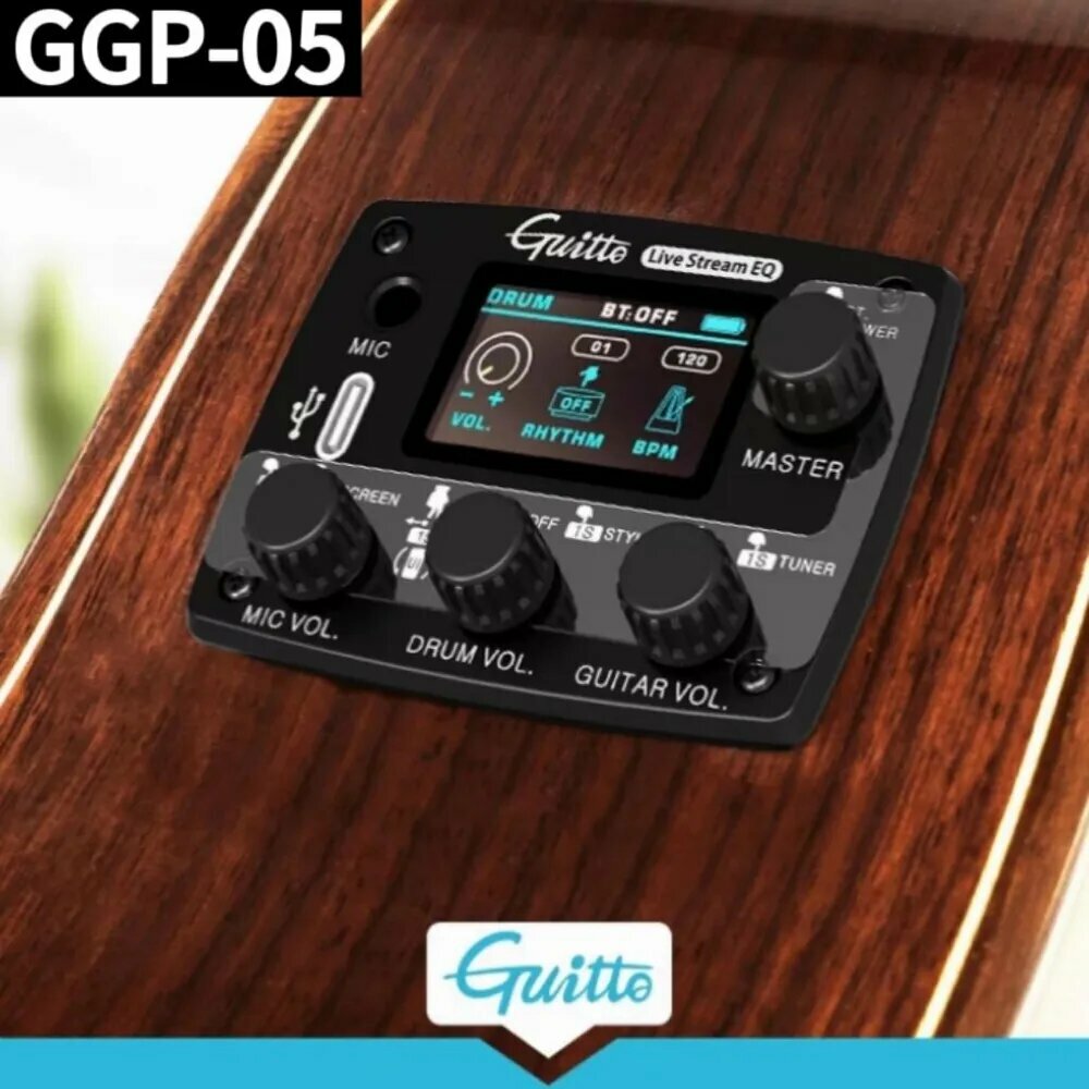 Трансакустический звукосниматель для акустической гитары Guitto GGP-05