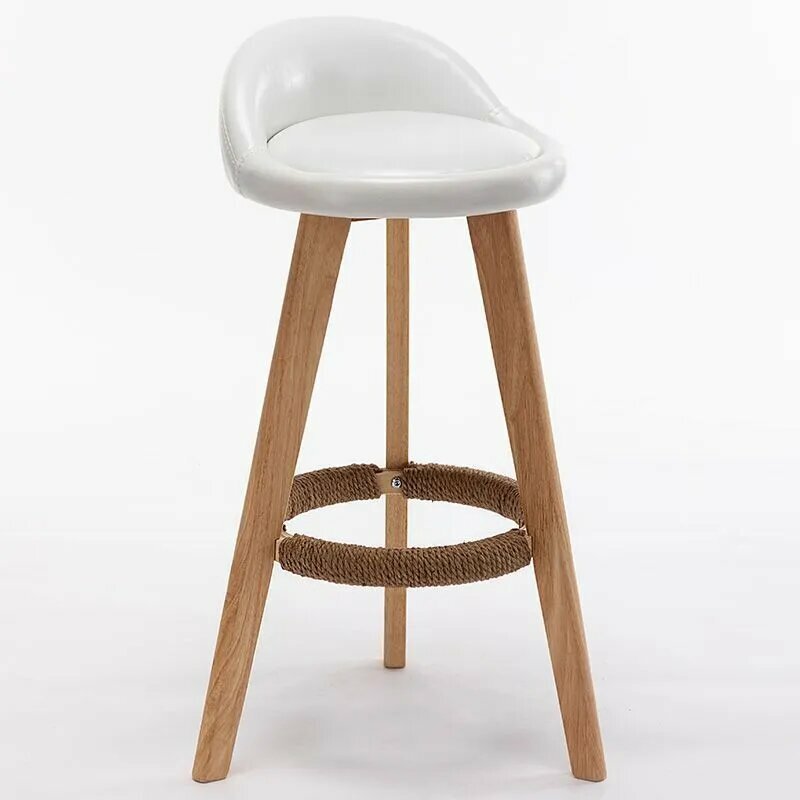 Барный стул GONCUIL, обивка искусственная кожа, высота сиденья 70см, белый, 37х37 см