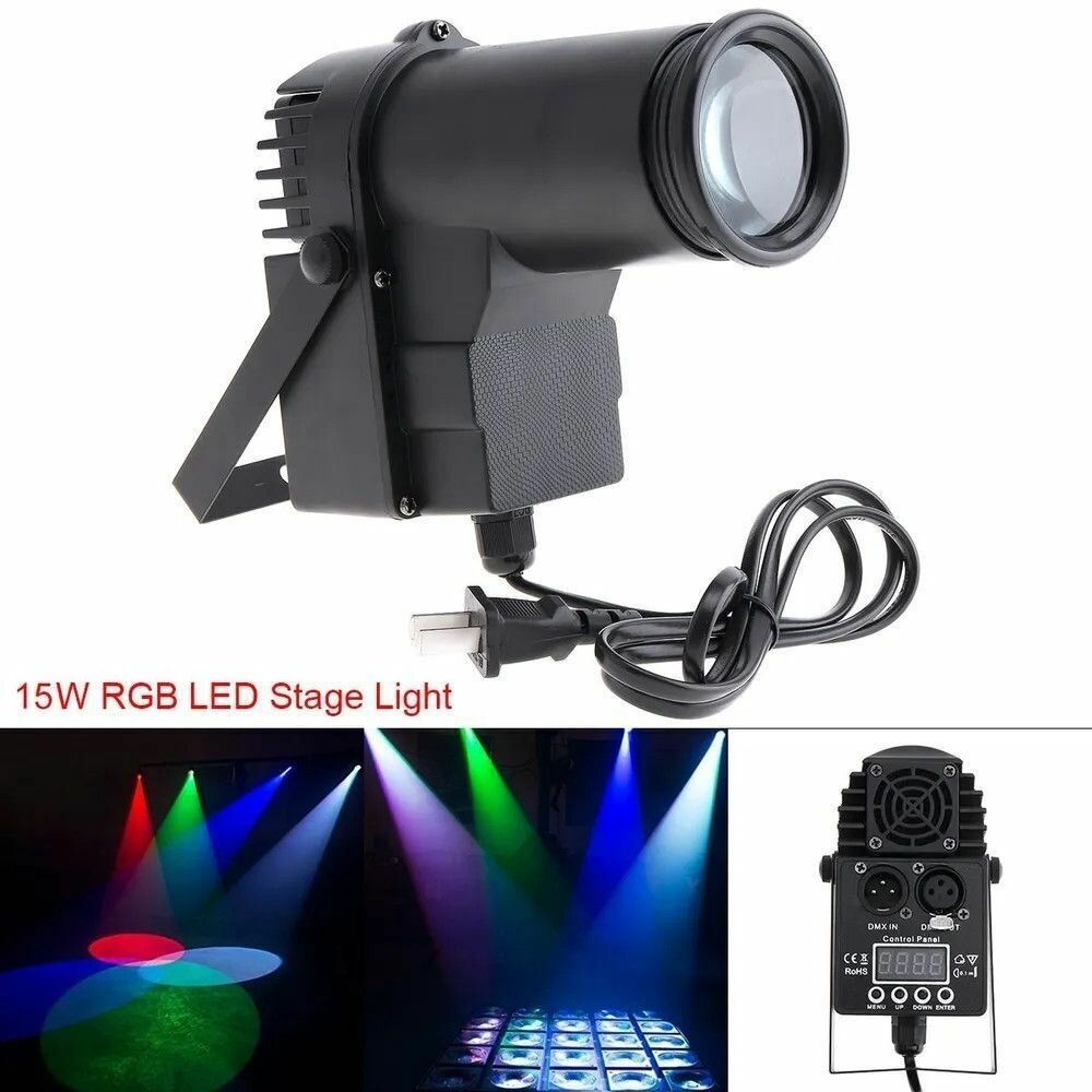 15W RGBW 4 в 1 DMX полноцветный светодиодный прожектор с голосовым управлением для бара / сцены / KTV