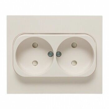 Розетка 2-местная б/з 10А белая с защ. штор. PROxima Стокгольм