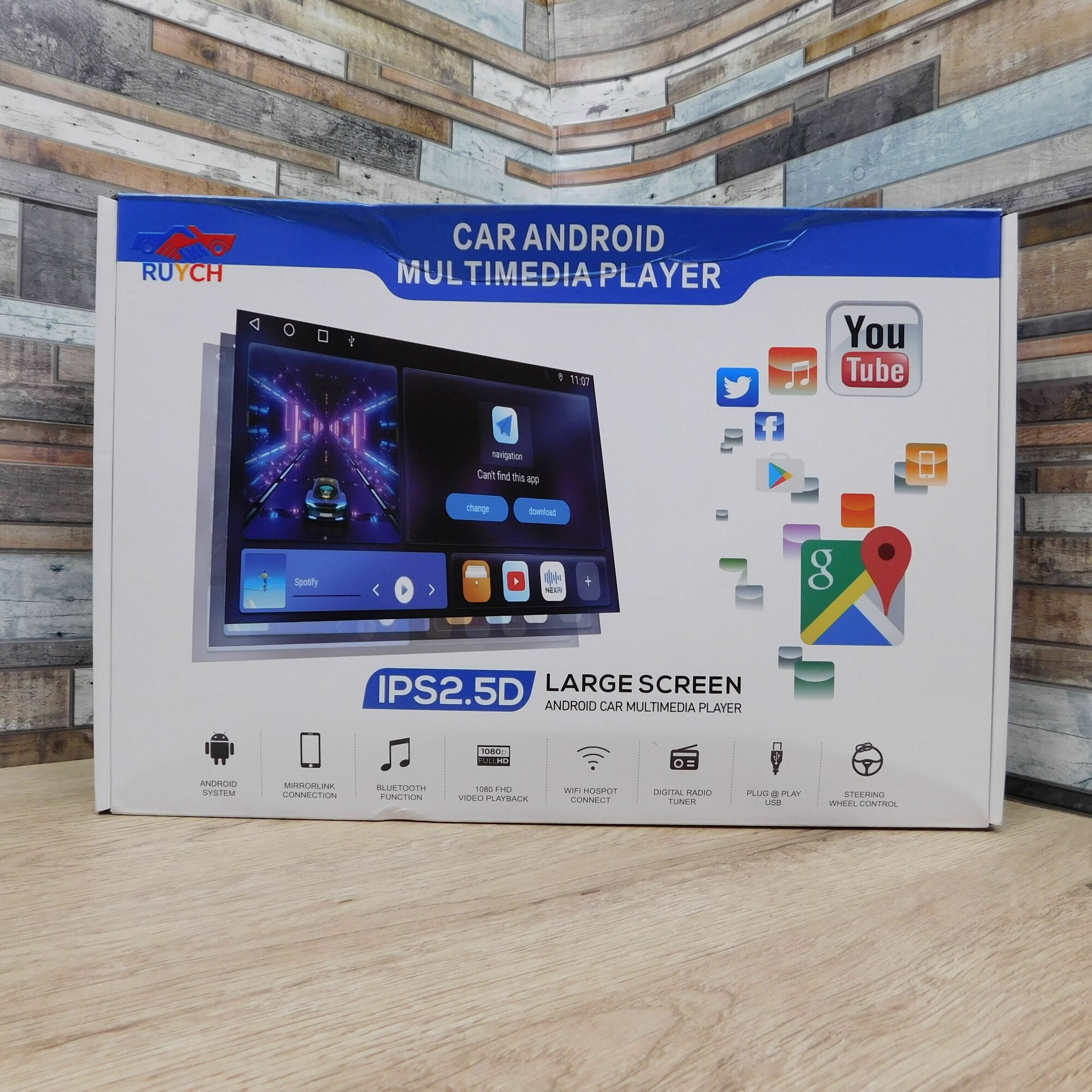 Магнитола RUYCH для автомобиля Android, 2 din, 10.6 дюймов. Автомагнитола WIFI, Bluetooth, GPS-навигация, MP5-плеер. Магнитофон в машину с сенсорным экраном