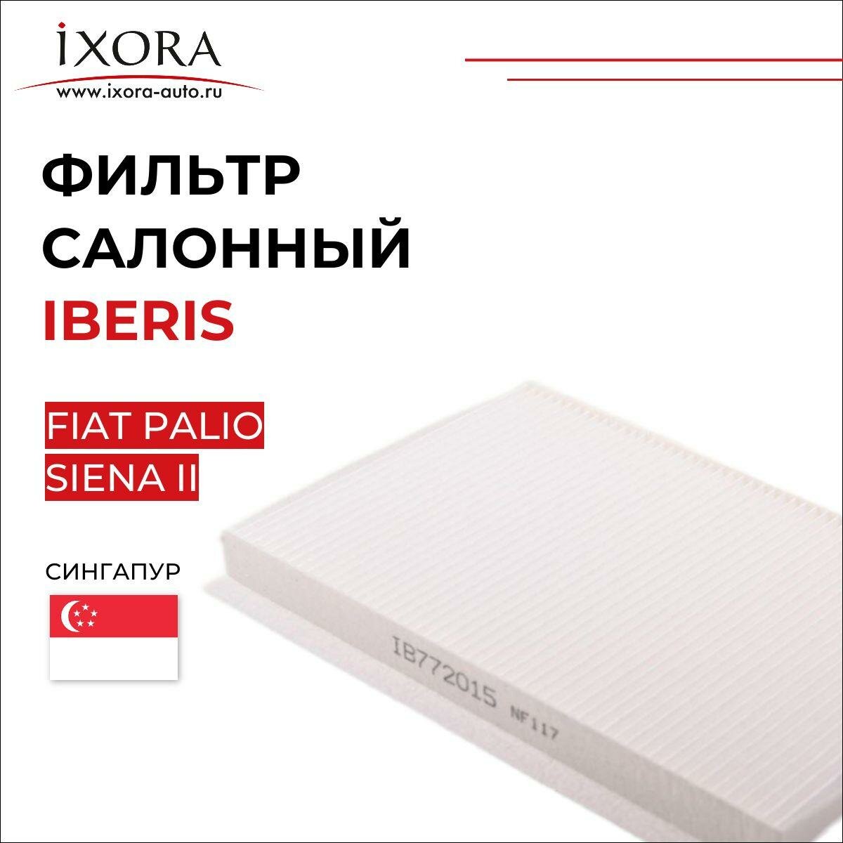Фильтр салонный для FIAT PALIO (178, 171, 371) -03, SIENA (178, 172, 372) -12 IB772015 (OEM 7082301)