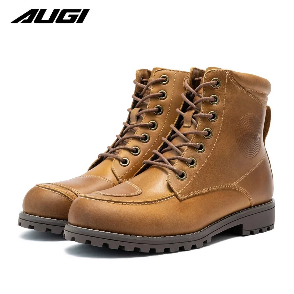 Мужские Винтажные мотоциклетные ботинки, ботинки из воловьей кожи, защита от падения, 42