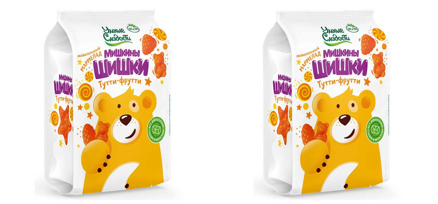 Мармелад жевательный "Умные сладости" Мишкины шишки со вкусом Тутти-Фрутти, детская линейка, 150 г, 2 уп