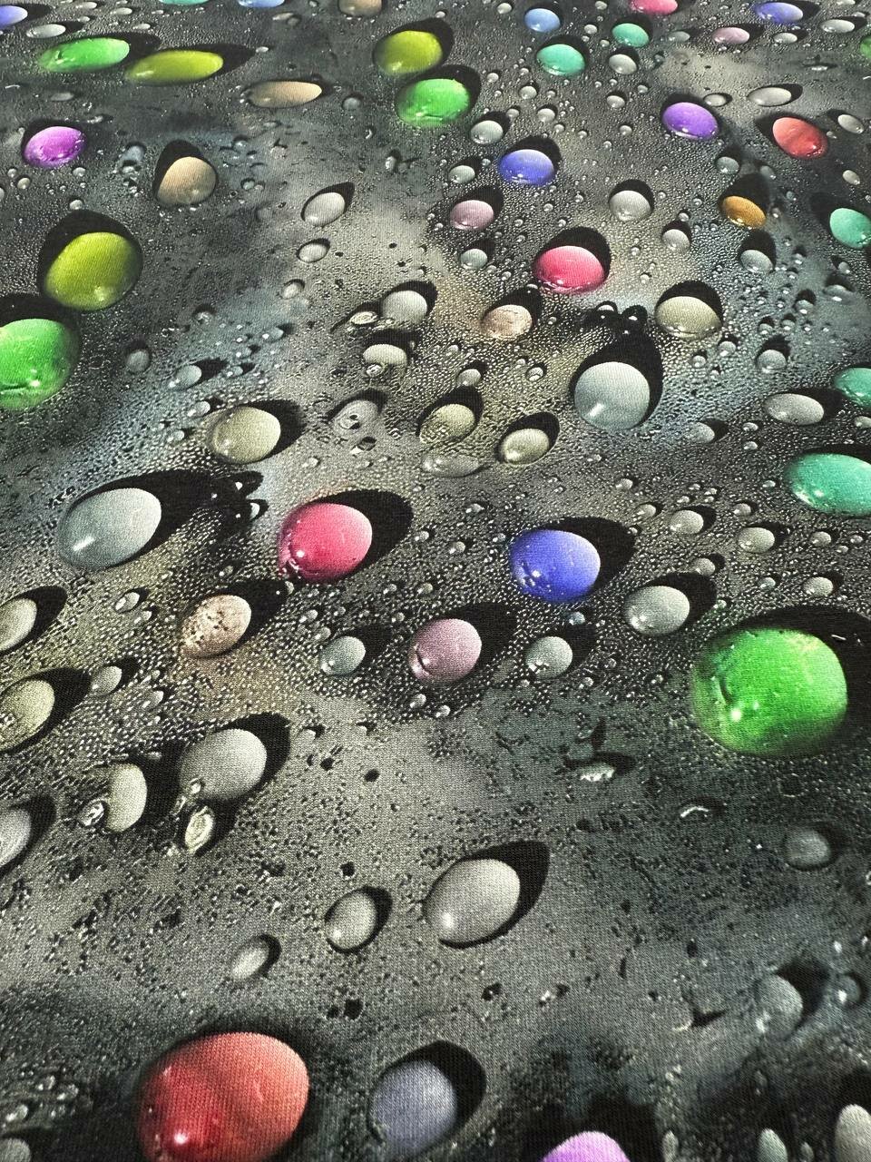 Ткань кулирка с диджитальным принтом Капля 140г/м2