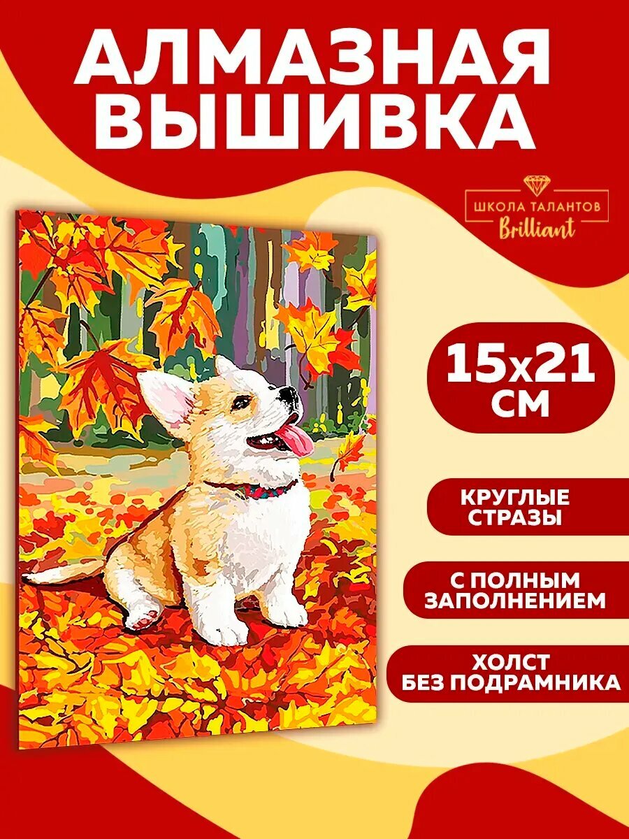 Алмазная мозаика с полным заполнением Корги