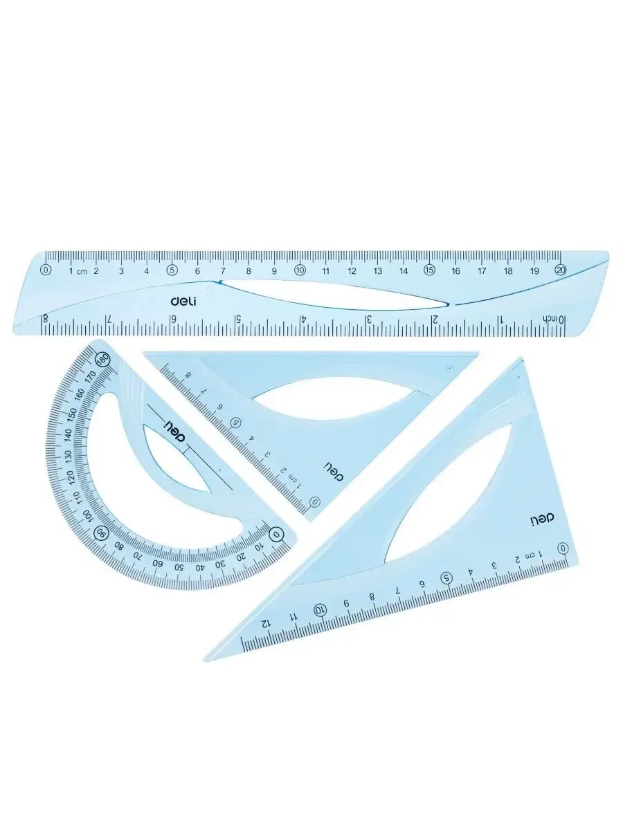 Набор для черчения школьный, 4 предмета