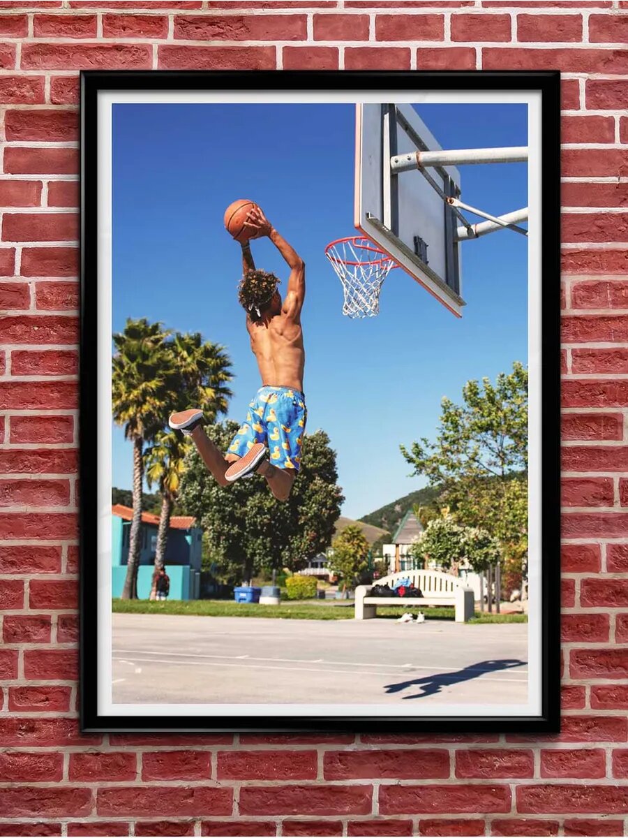 Плакат, Постер баскетбол А3 (фотопанно, постер на стену)