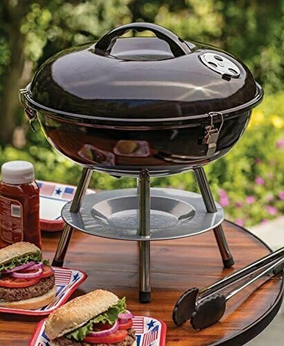 Портативный угольный гриль, 35.56cm, черный