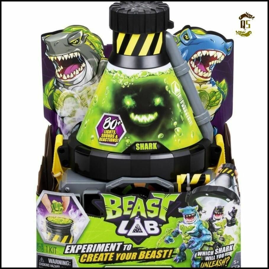 Игрушка Moose Beast Lab Shark Beast Creator. с настоящим био-туманом и более чем 80 огнями, звуками и реакциями-QS-Estyes
