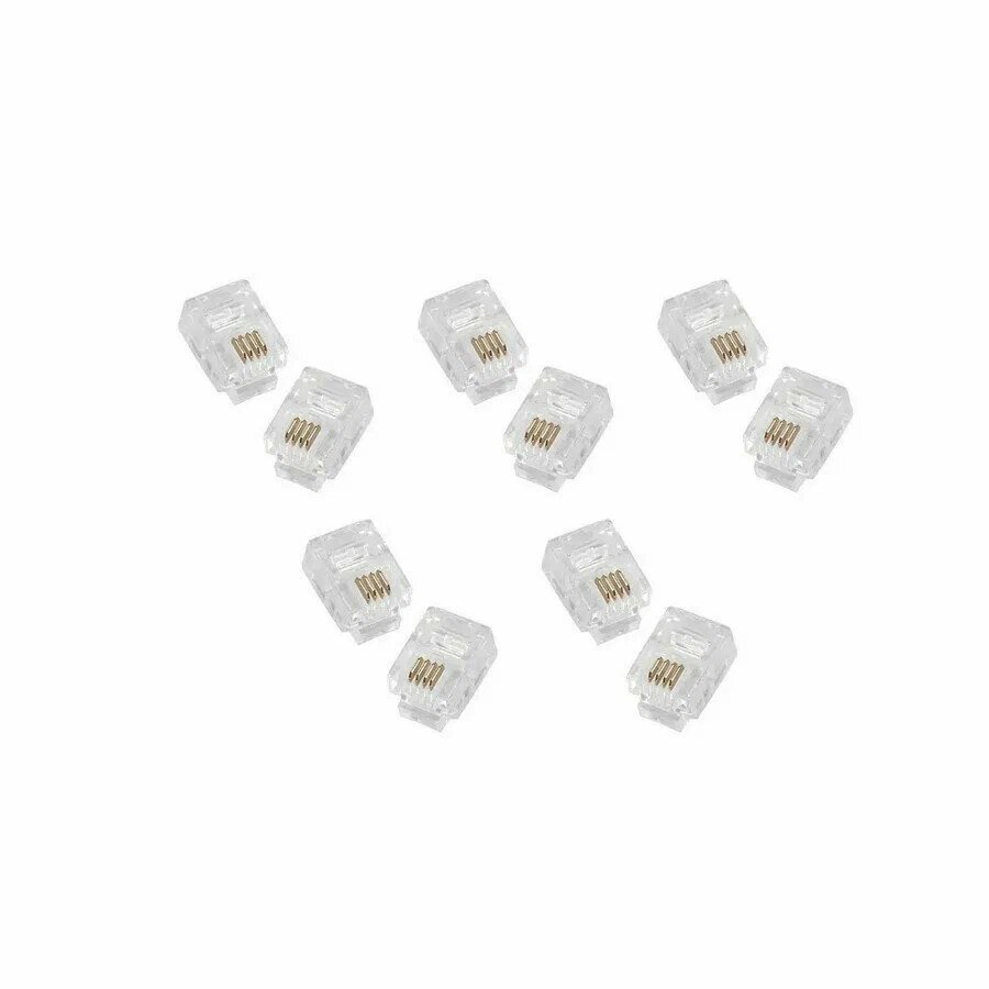 Телефонный разъем коннектор RJ-12(6P4C) Hyperline PLUG-6P4C-P-C2 1 штука