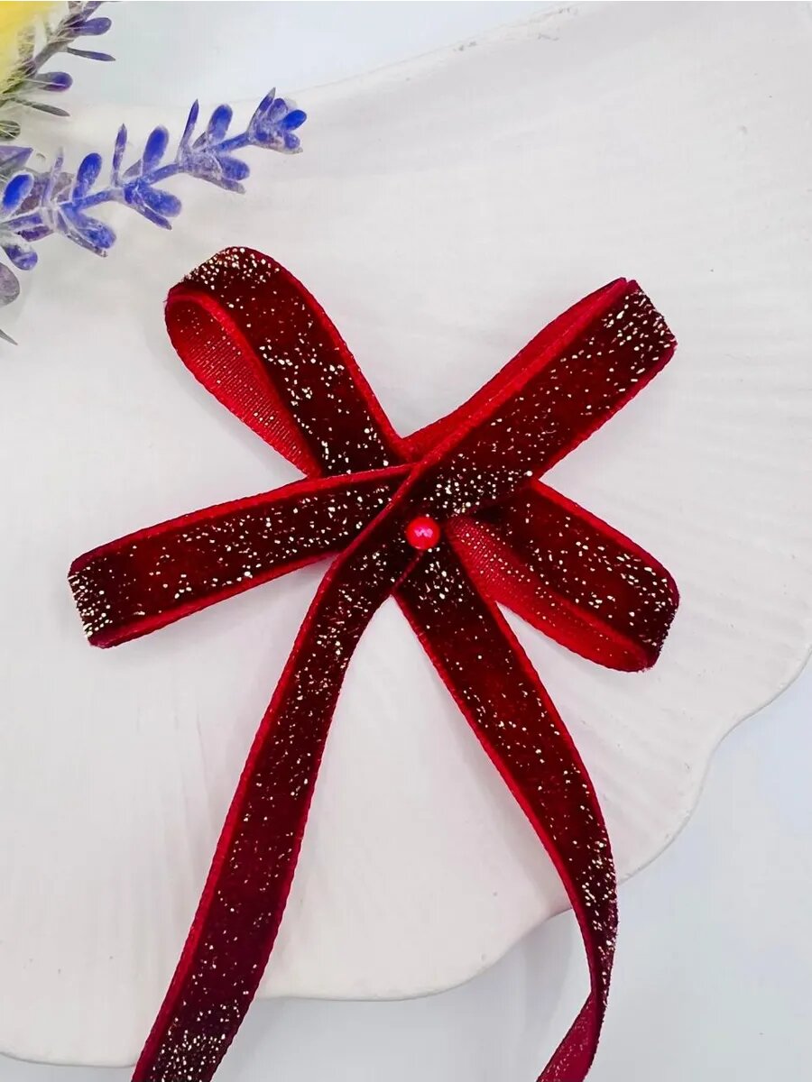 Лента бархатная с люрексом 1см (5м)