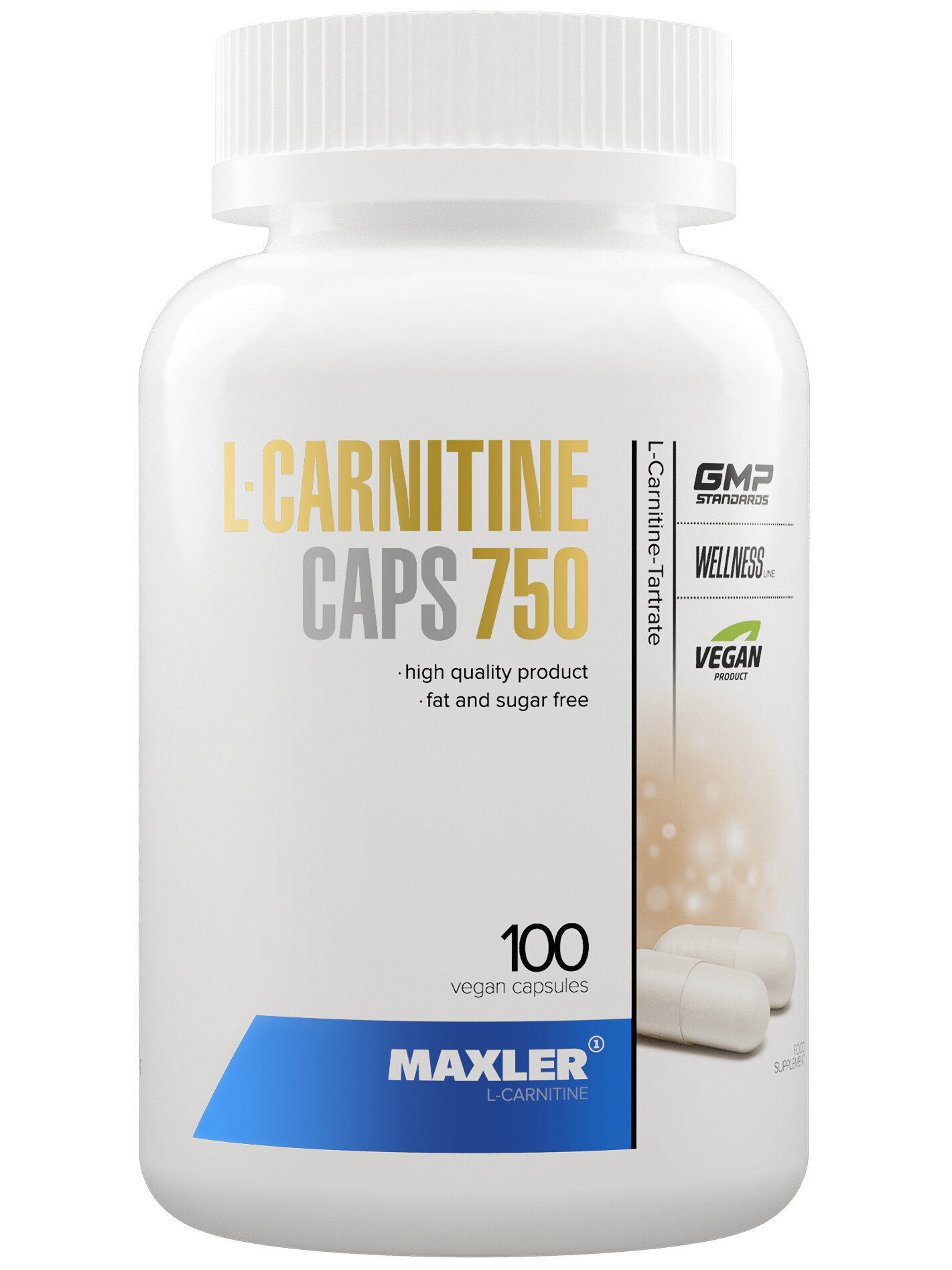 Л-Карнитин в капсулах 750 мг Maxler L-Carnitine 750 mg - 100 капсул