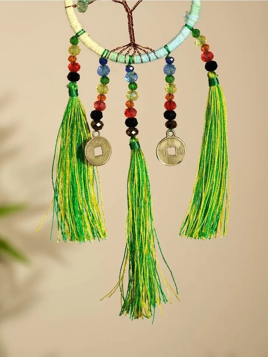 Эстетичный ловец снов из тёмного дерева