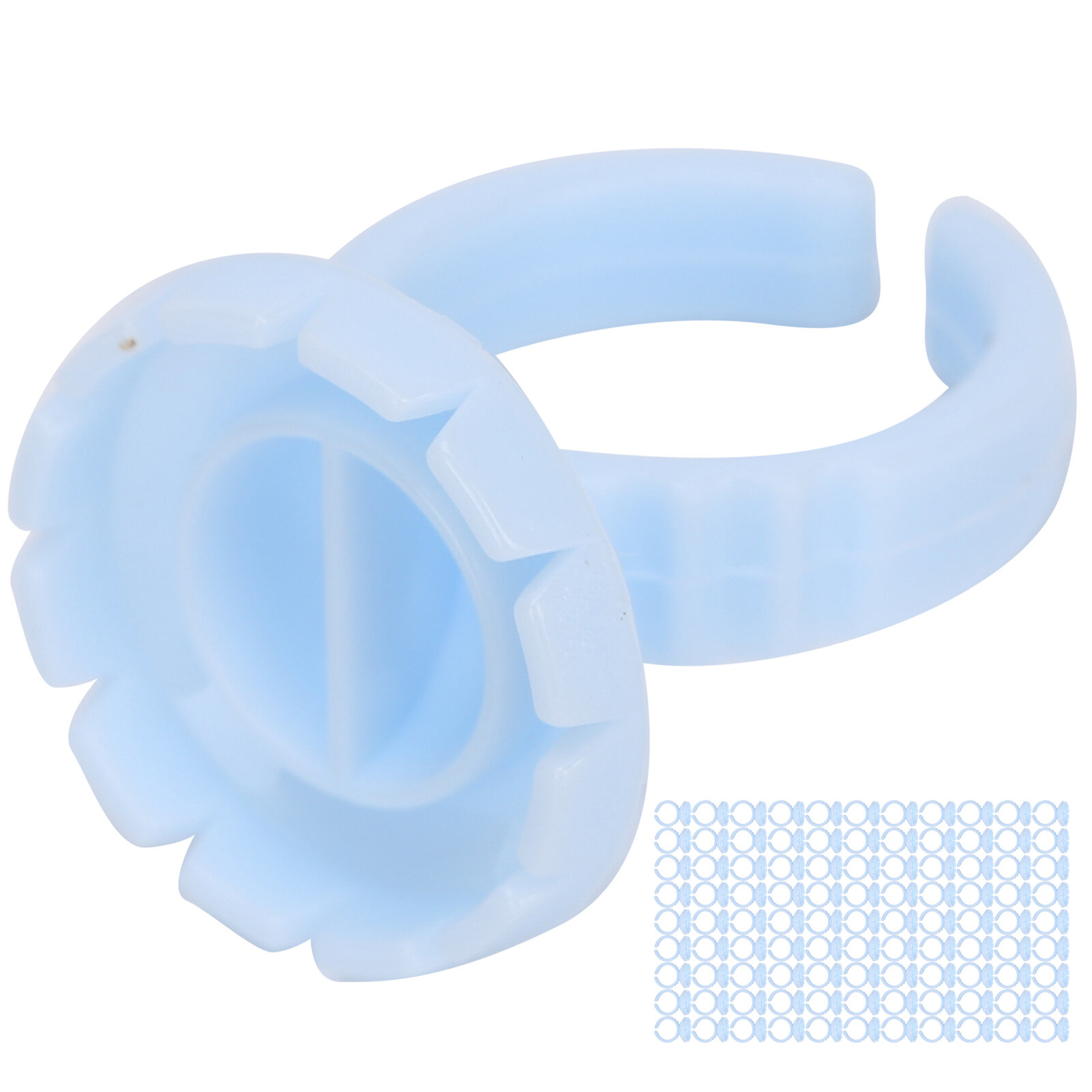 100 шт одноразовый клей для ресниц, кольцо, чашка для наращивания ресниц, держатель для клея, аксессуар, синий