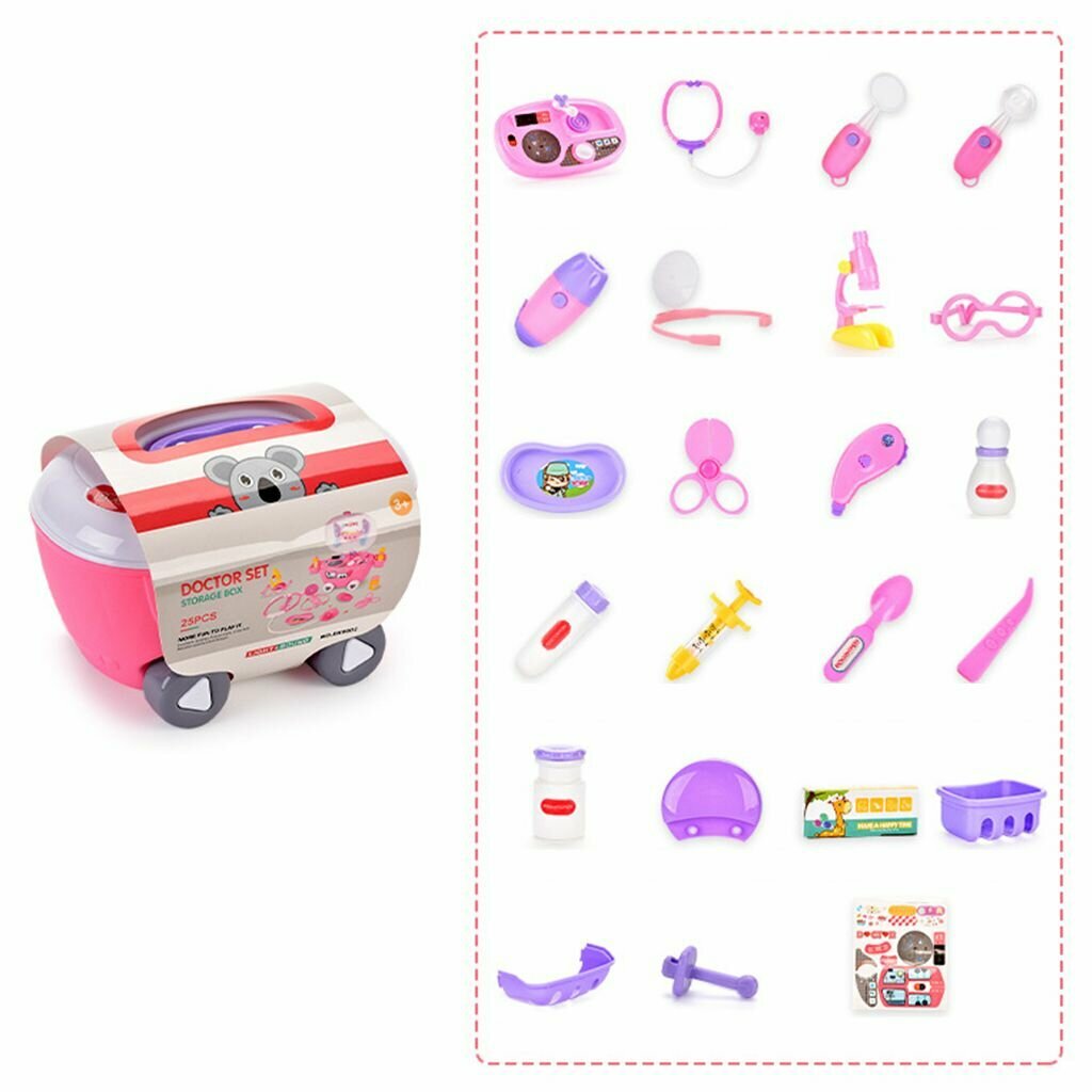 Доктор для детей, 25 предметов, игрушка в виде стоматолога с электронным стетоскопом