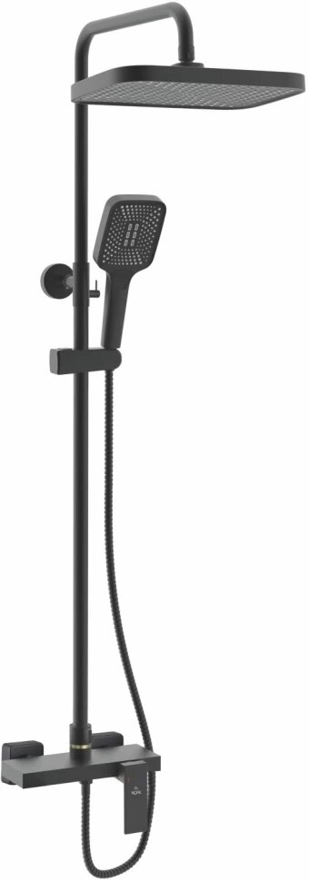 Душевая система Rose R1836H-6 315x210 мм, со смесителем, черный матовый