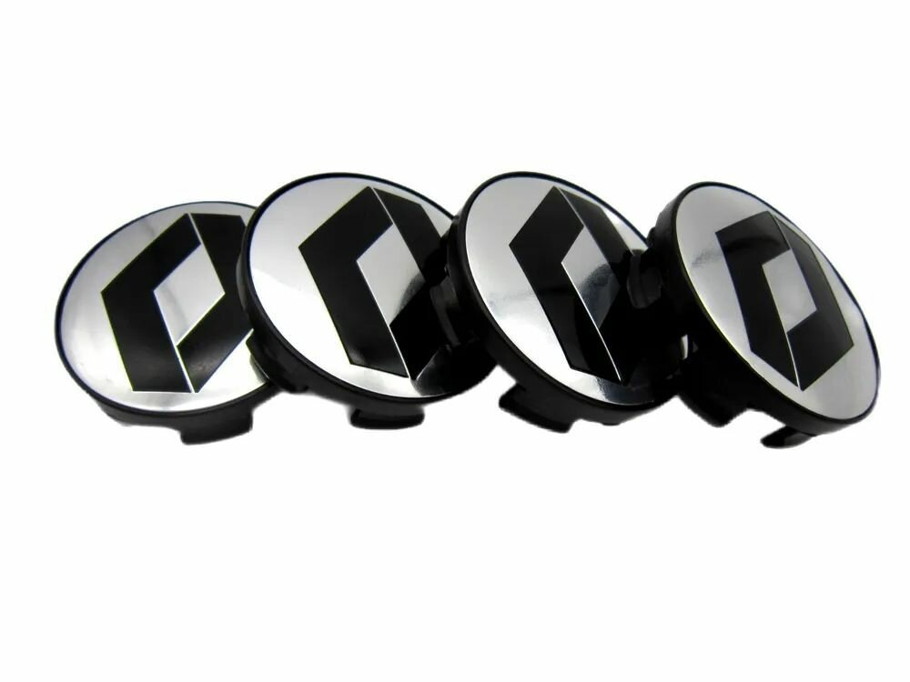 Колпачки заглушки на литые диски СКАД Рено, 56/51/12 мм, хром 4 шт.