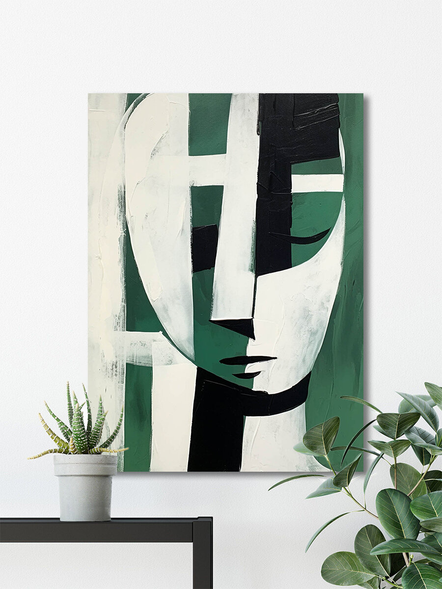 Картина на стену для интерьера - "Лицо девушки абстракция" , 20х30 см.