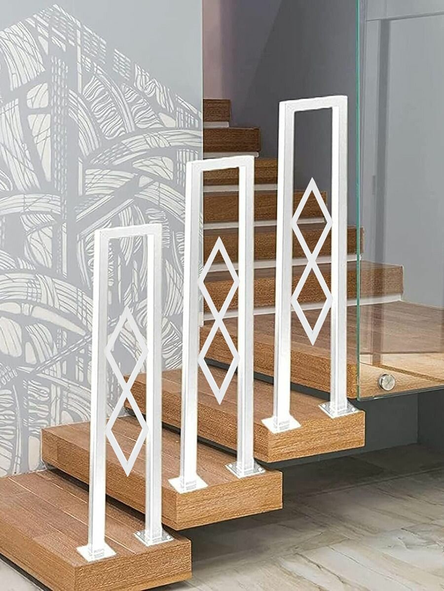 Кованые перила, для лестниц, белые, оцинкованные, 90 см, 1 шт