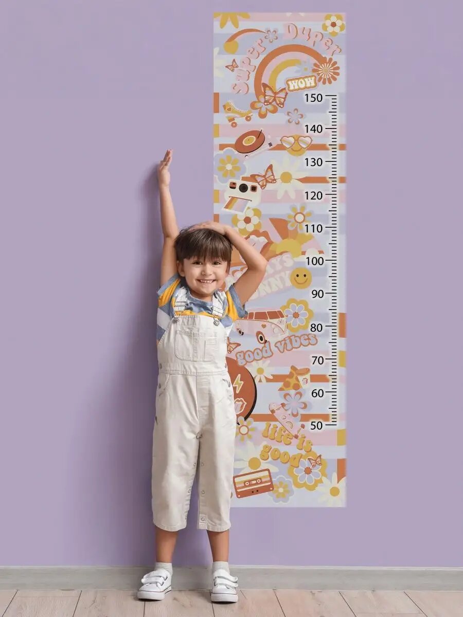 Ростомер наклейка на стену для детской Sunny