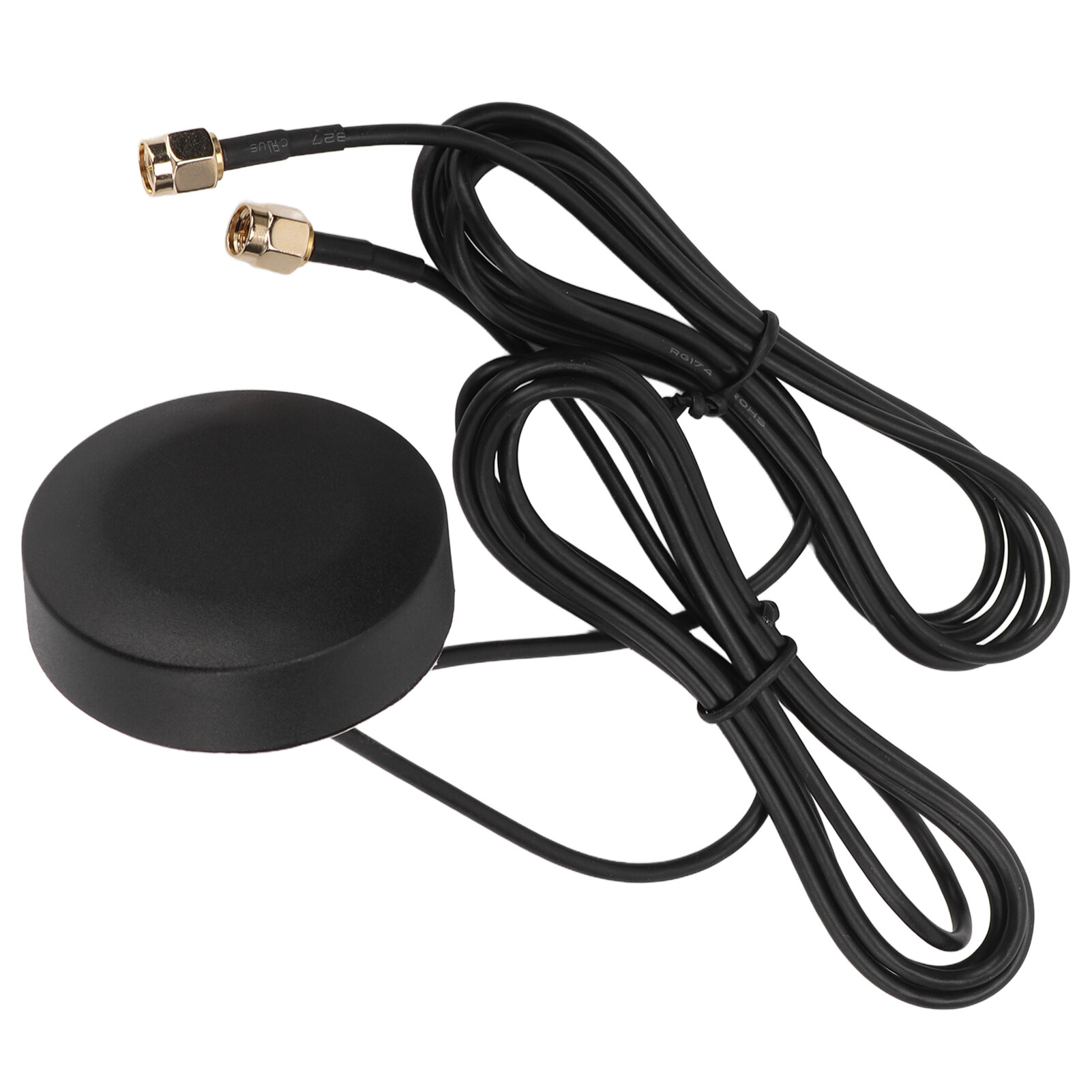 Антенна GPS GPS-JG-004 Двухв Круглая Корпус Средний Вывод 4G GPS Наружная Водонепроницаемая Антенна для Корпуса Шасси GPS, Материал ABS Медь, Диапазон GPS L1 1575.042MHZ±1.023MHZ, 4G 698-2700mhz, Усиление 5DBI/28DBI, Провод RG174, Интерфейс SMA-Мужской