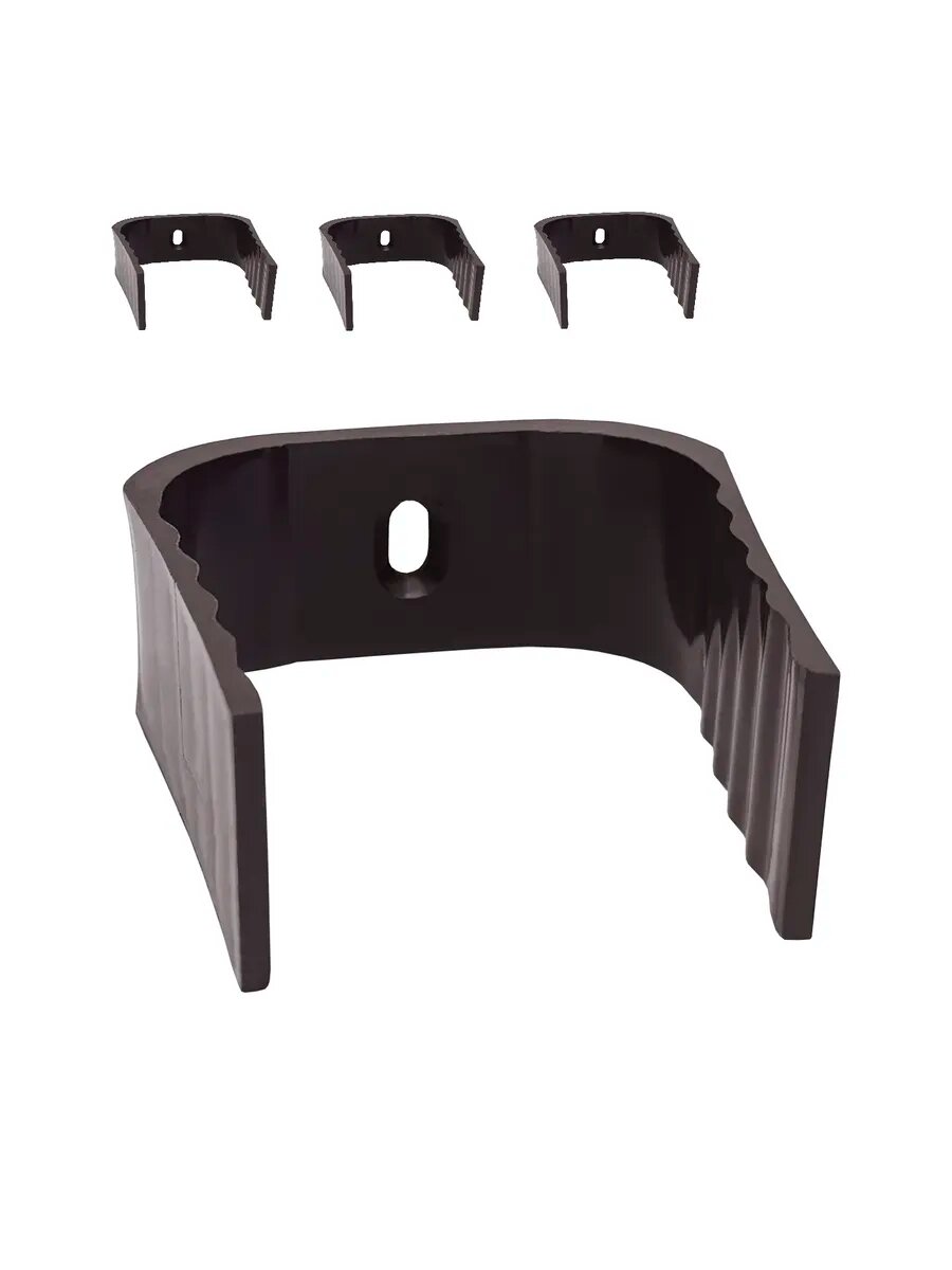 Кронштейн (хомут) трубы 67 мм, U110/67 -3 штуки, коричневый