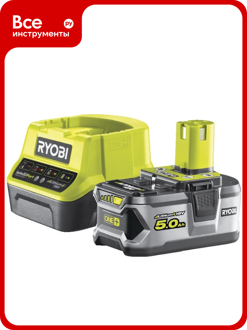Набор Ryobi ONE+ RC18120-150 5133003366 аккумулятор (18 В; 5.0 А*ч; Li-Ion) и зарядное устройство RC18120