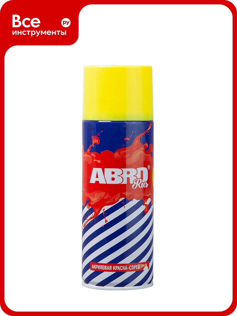 Флуоресцентная краска-спрей Abro желтая №1005 473 л, для покраски оборудования