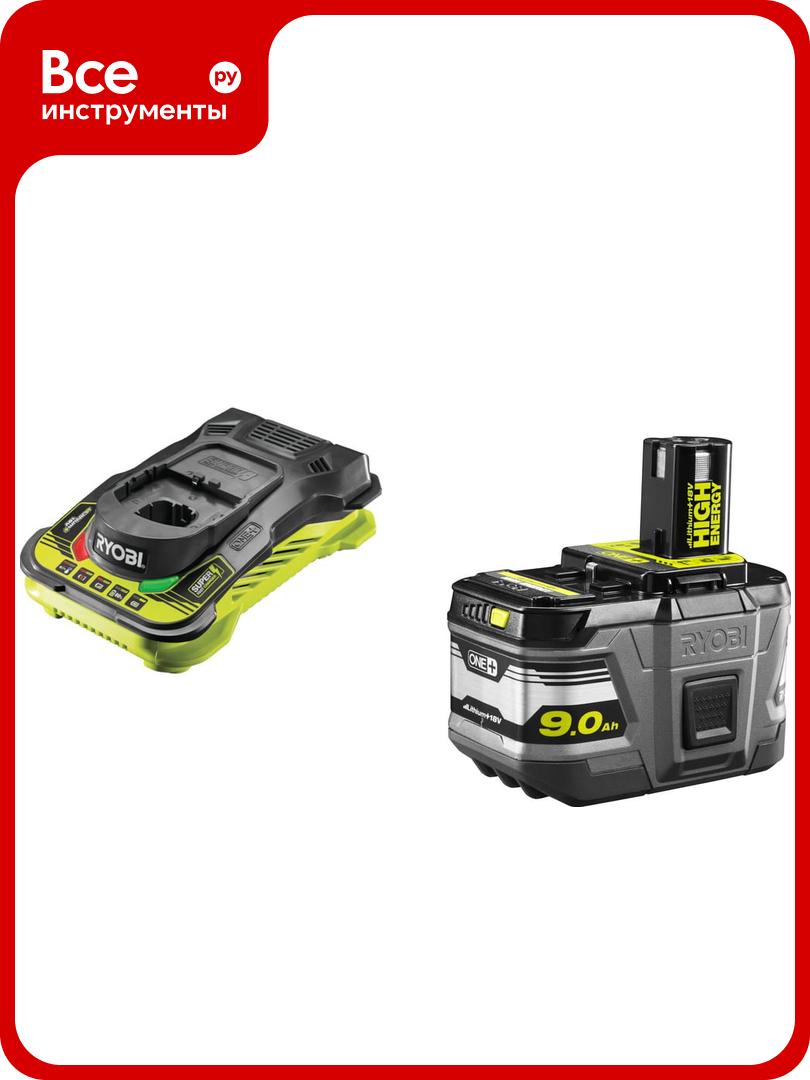 Набор Ryobi ONE+ RC18150-190 5133004421 аккумулятор (18 В, 9.0 A*ч; Li-Ion) и, 5133004421