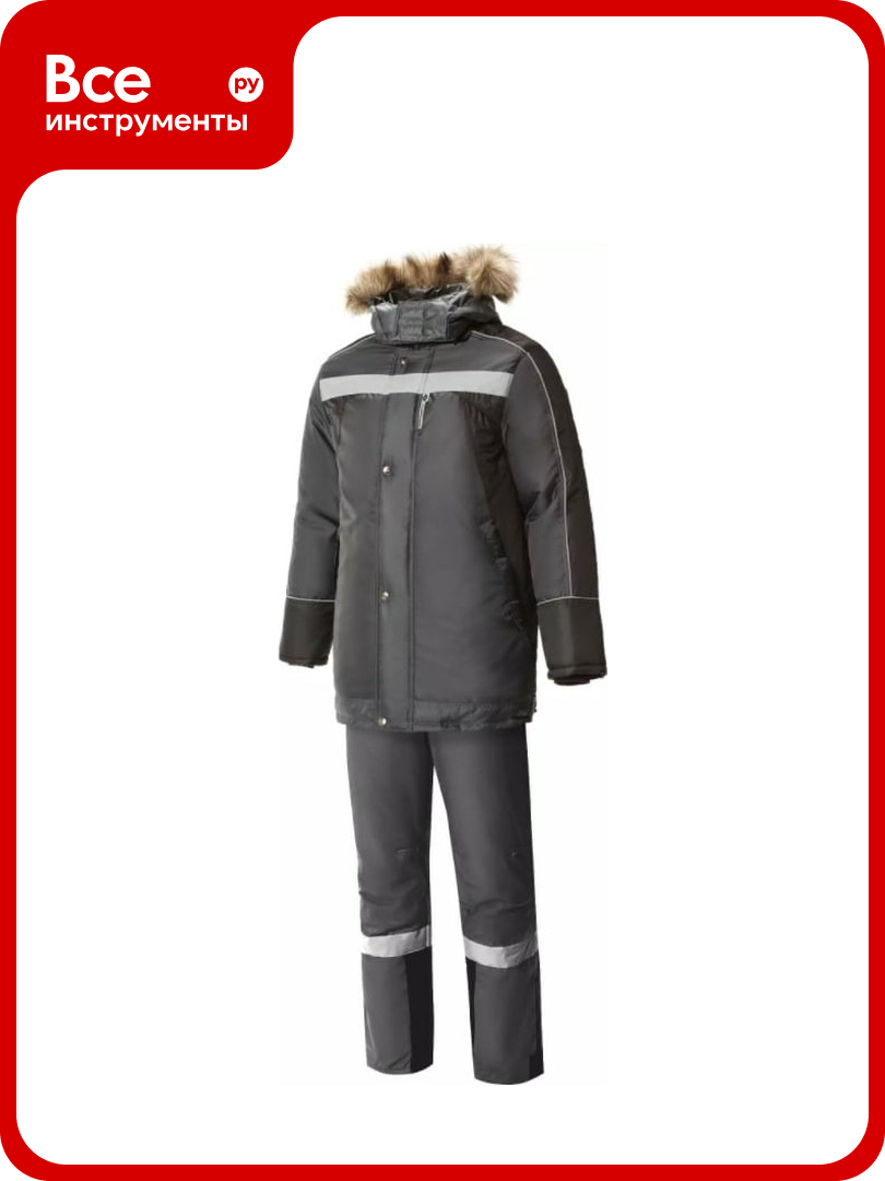 Утепленный костюм союзспецодежда Ямал, темно-серый/черный, р. 48-50, рост 170-176 2000000009230