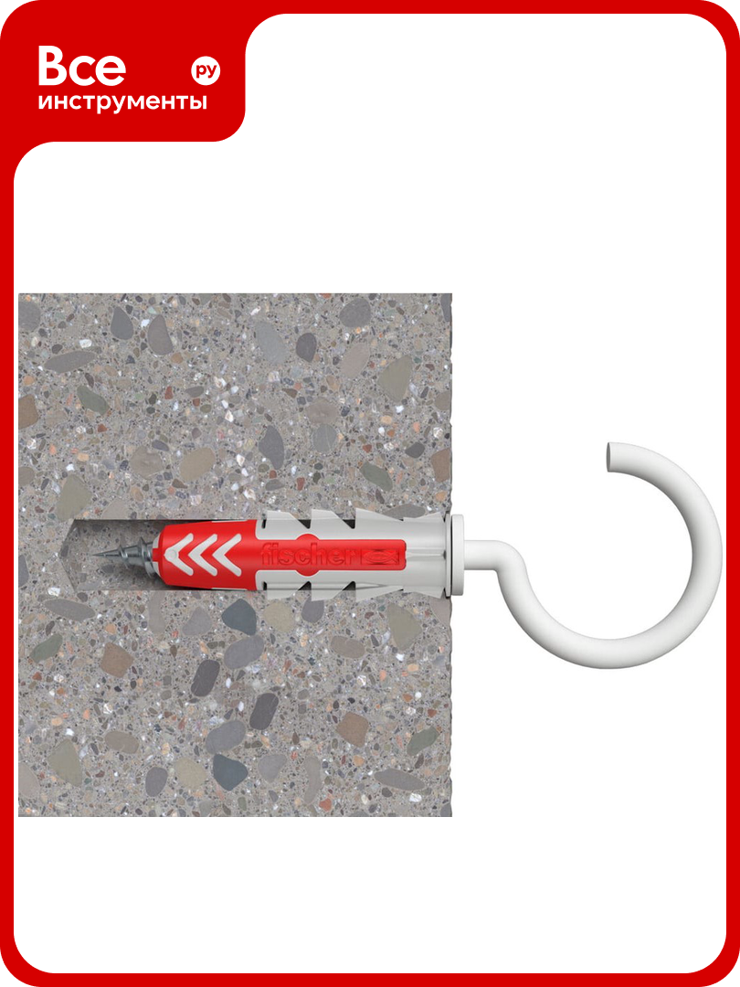 Дюбель с полукольцом Fischer DUOPOWER 10x50 RH G N KNV 535484, для всех строительных материалов