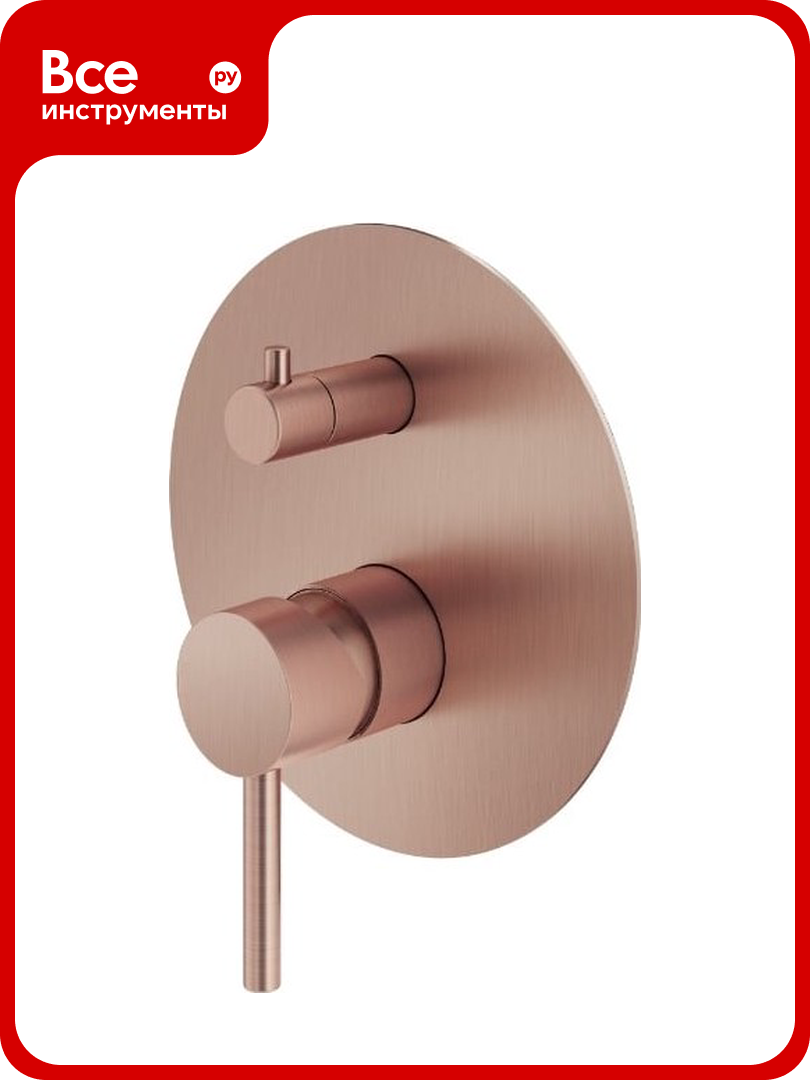 Внешняя часть встраиваемого смесителя для душа Plumberia Selection IXO, медь брашированная