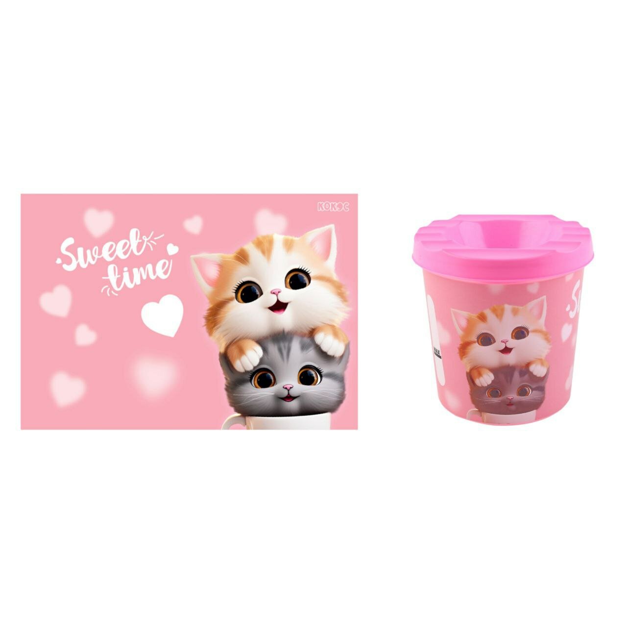 Клеенка на стол 50*70 см Cute cats и непроливайка набор для трудов и изо