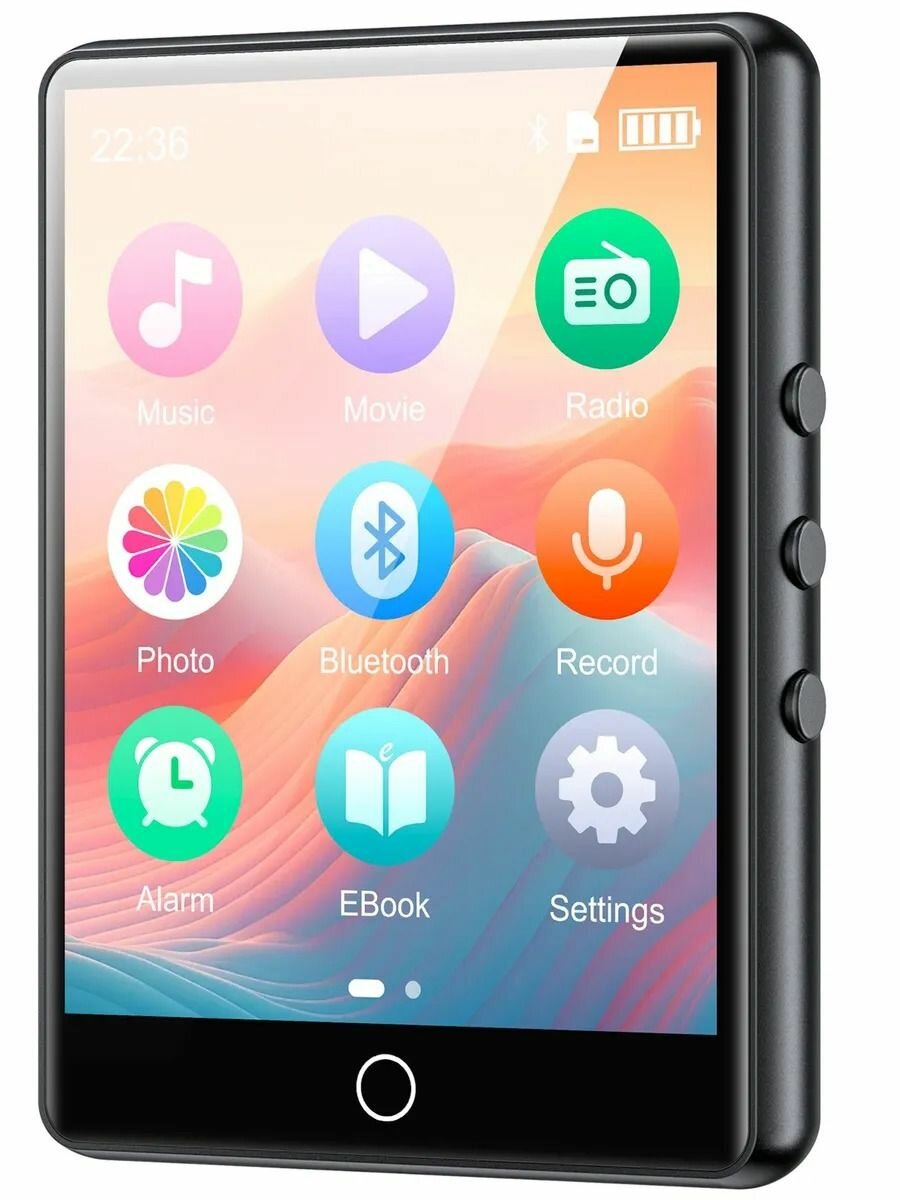 Oilsky MP3-плеер MP3-плеер с 2,8-дюймовым сенсорным экраном и 64 Гб, Bluetooth 5.3 и динамиками FM-радио 64 ГБ, черный матовый