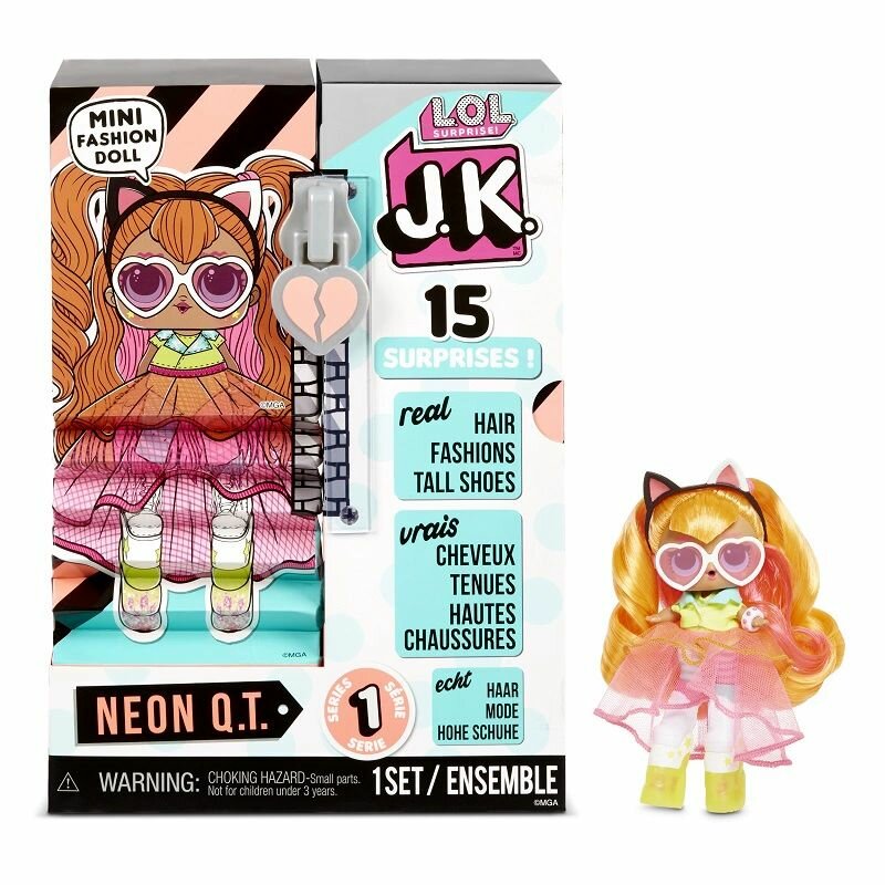 Игровой набор с куклой LOL Surprise! JK ЛОЛ Мини Модницы -NEON Q.T.