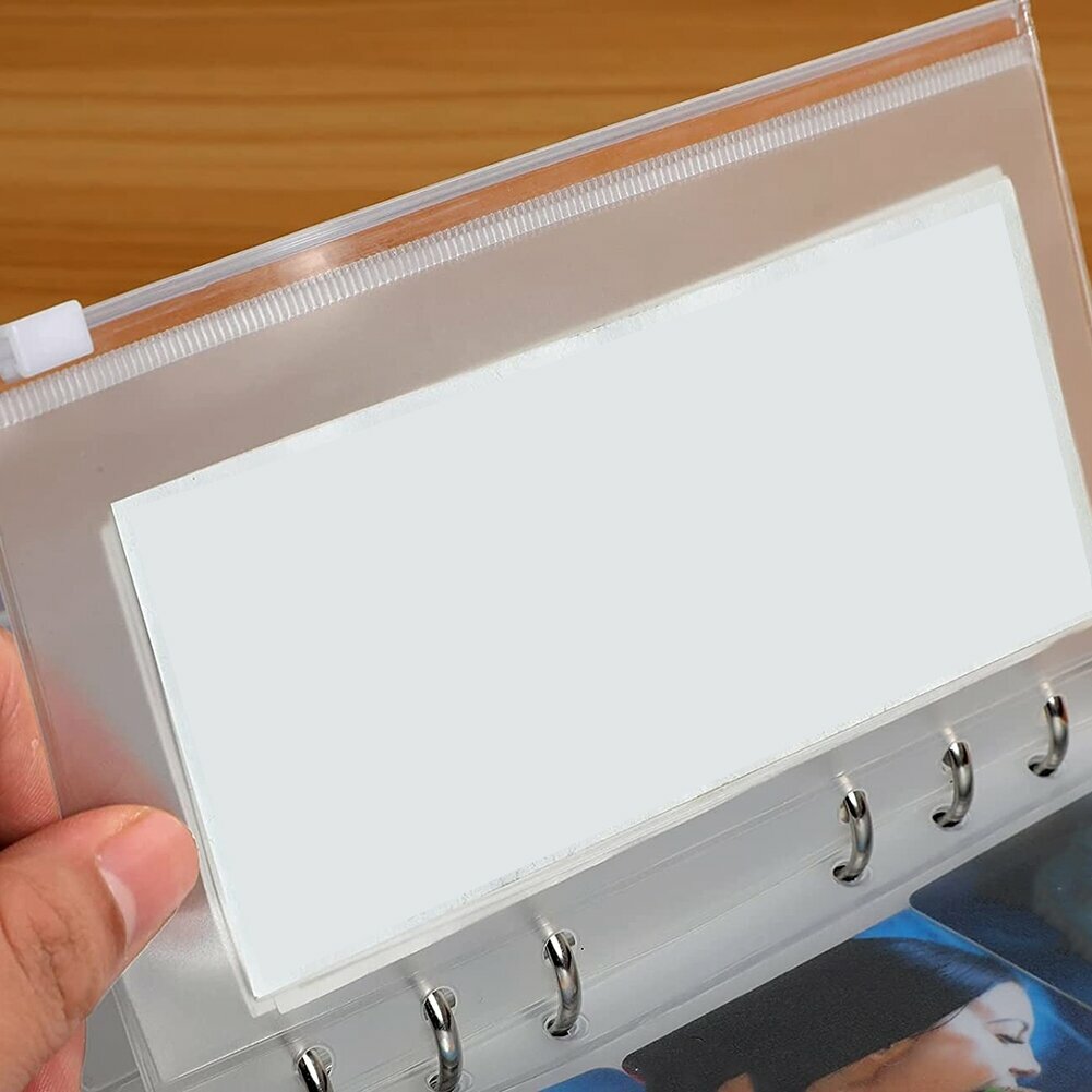 202520 шт. Карманы для папок формата А6 с 6 отверстиями, конверты для бюджетных денег, прозрачные папки на молнии для блокнота с 6 кольцами