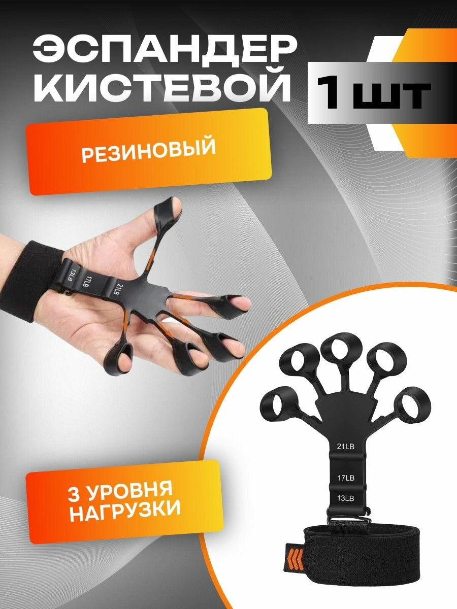 Эспандер кистевой ленточный, тренажер для пальцев рук, регулируемый, резиновый