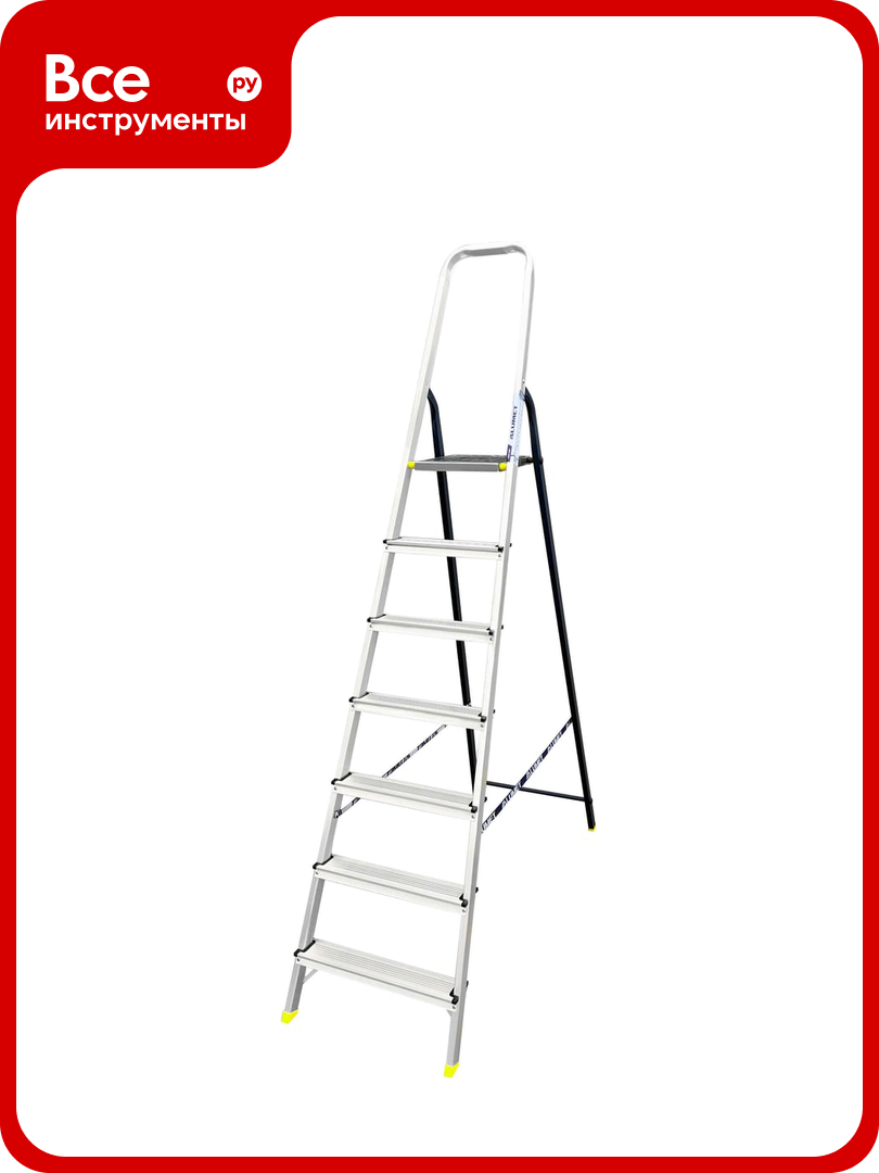 Комбинированная усиленная стремянка Алюмет 7 ступеней Серия АМS7807, подъема