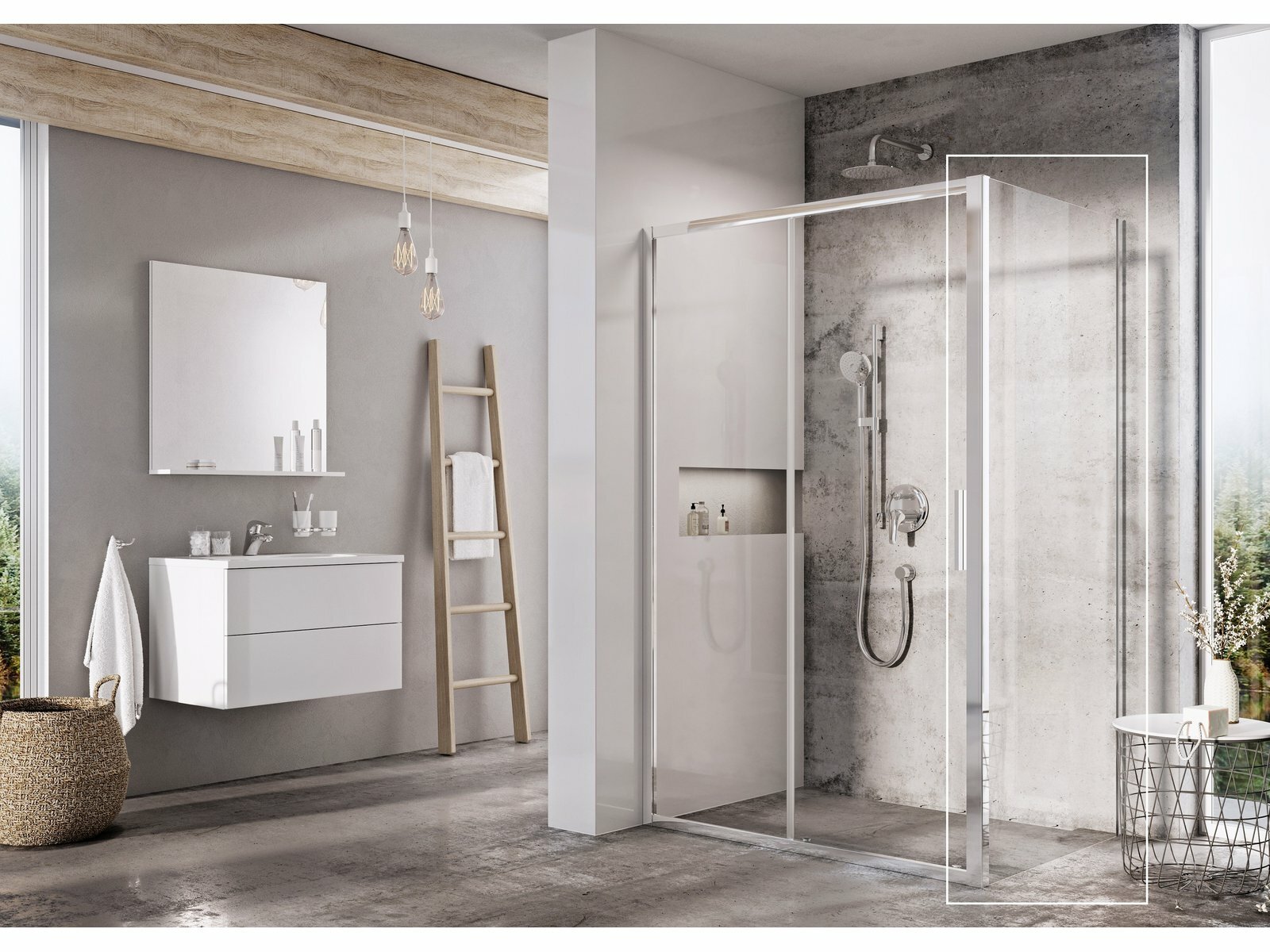 Боковая стенка Ravak Blix Slim BLSPS-90 X9BM70C00Z1 90х195 профиль блестящий/стекло Transparent